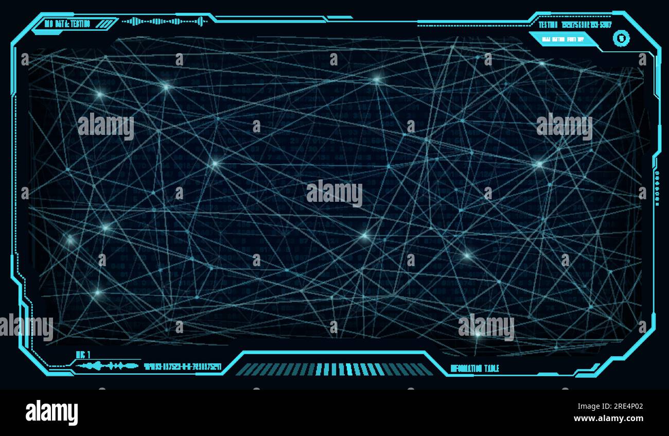Futuristic UI HUD big data network, vector business technology. Digital ...