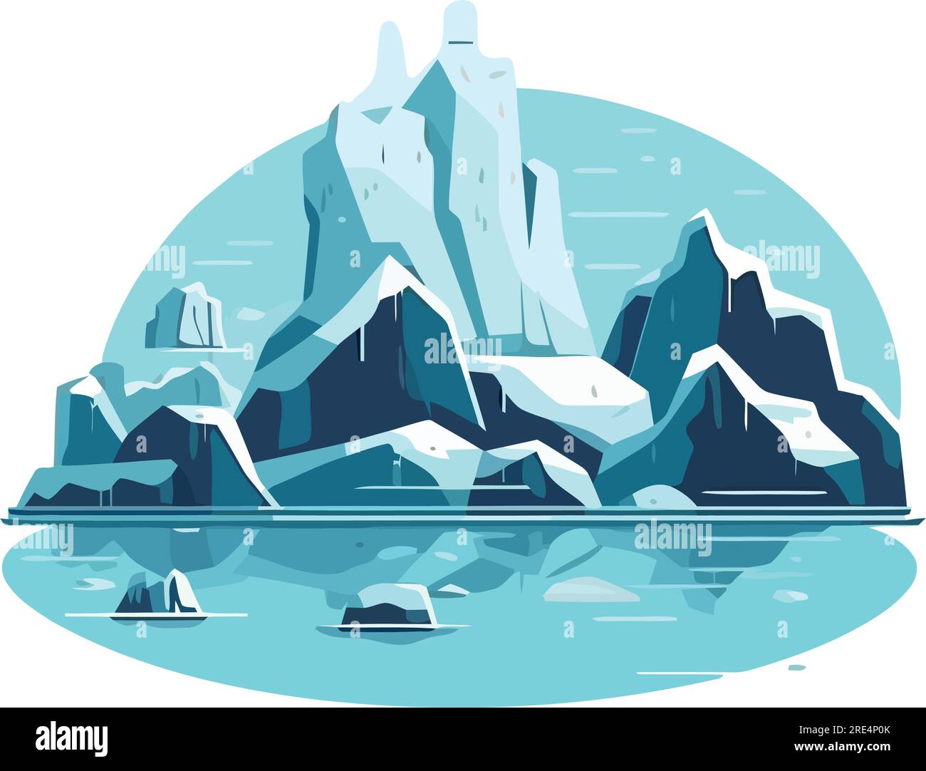 Winter landscape over frozen Stock Vector Images - Alamy