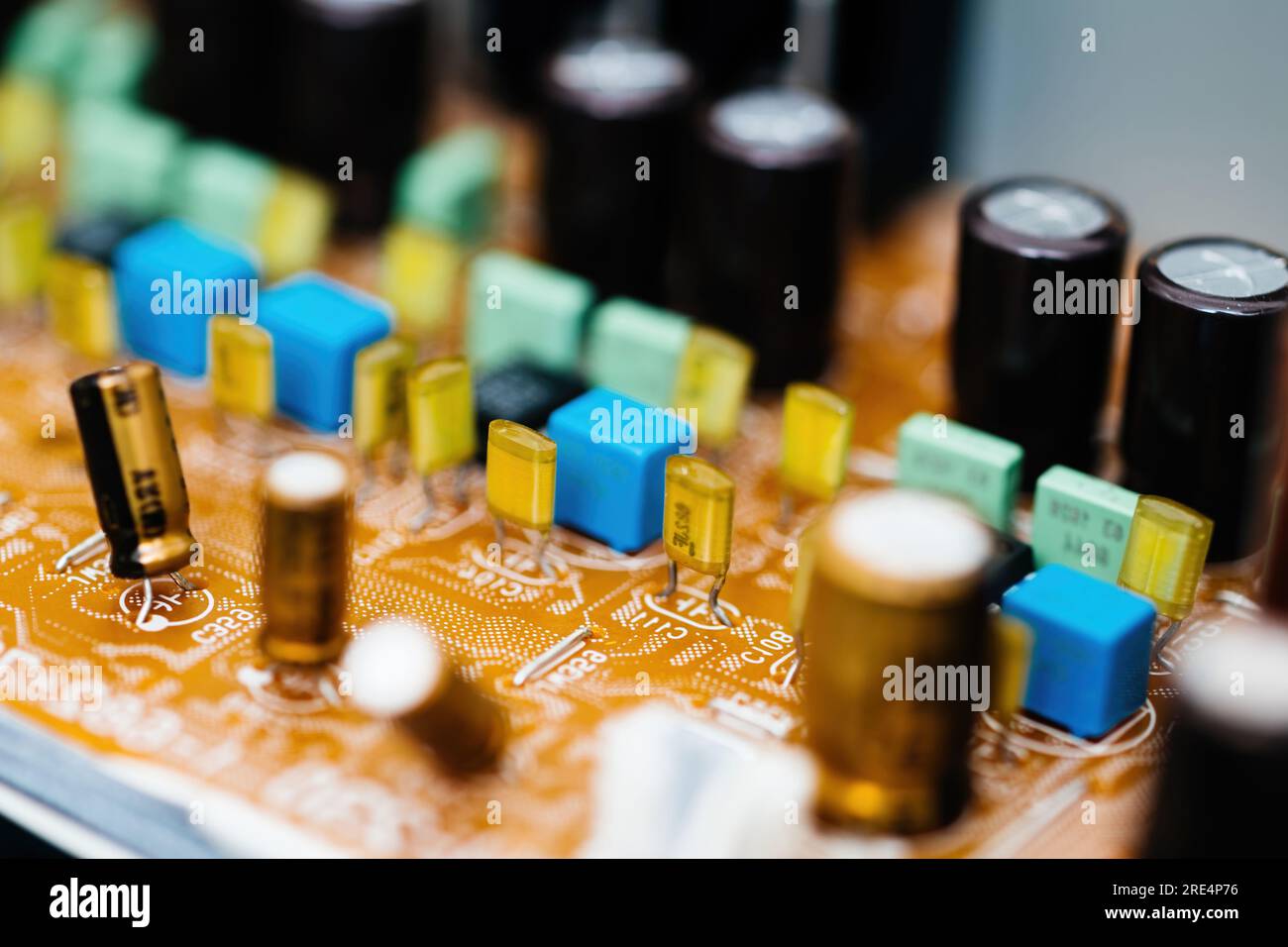 Tokyo, Japan - Mar 29, 2023: Capacitors on a Sony SACD Super Audio CD ...