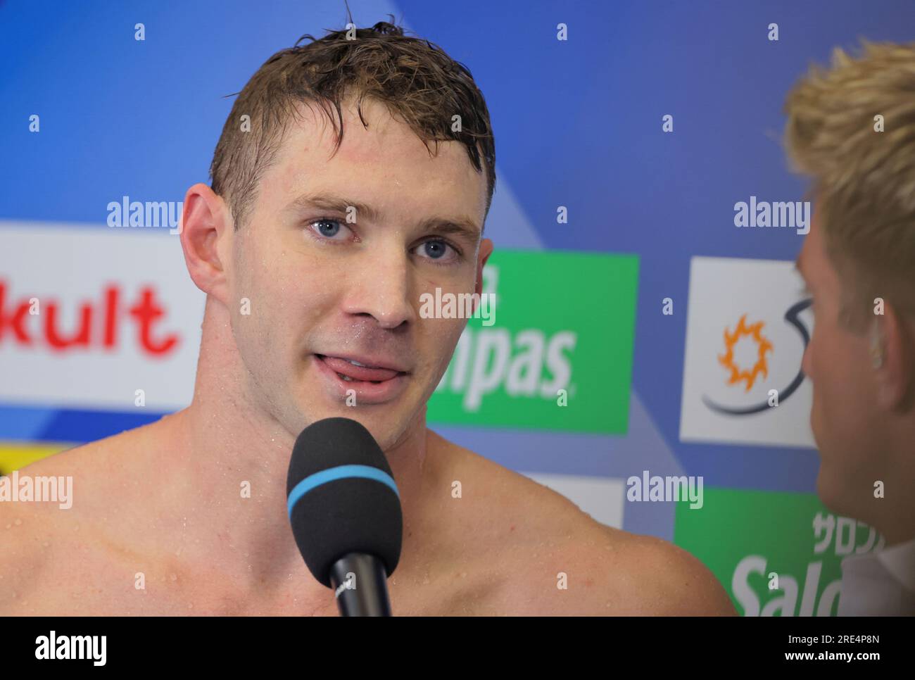 MURPHY Ryan of United States reacts during men's 100m backstroke final ...