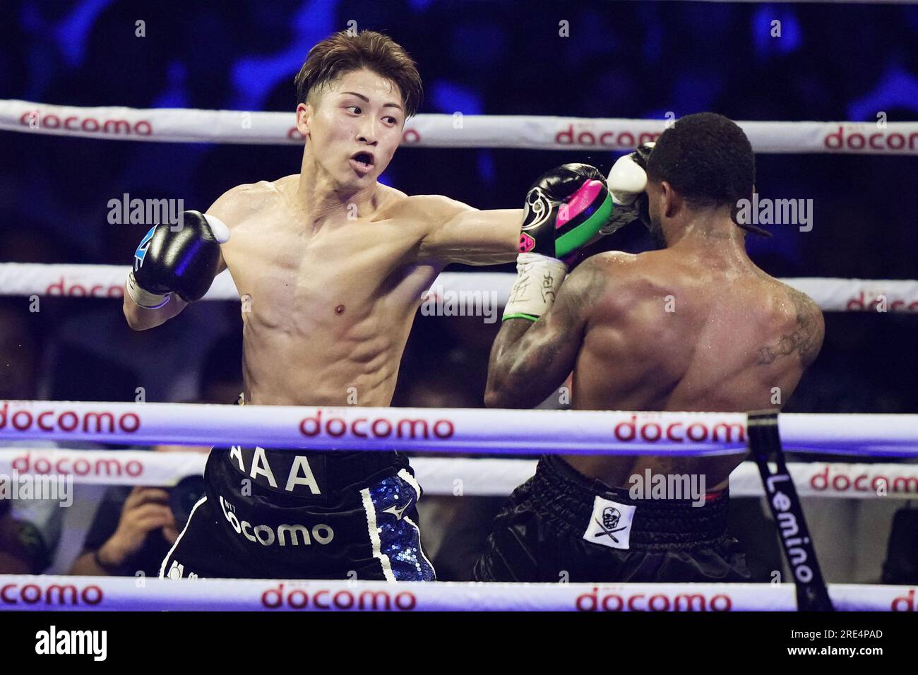 Japanese boxer Naoya Inoue (L) throws a punch at Stephen Fulton of the ...
