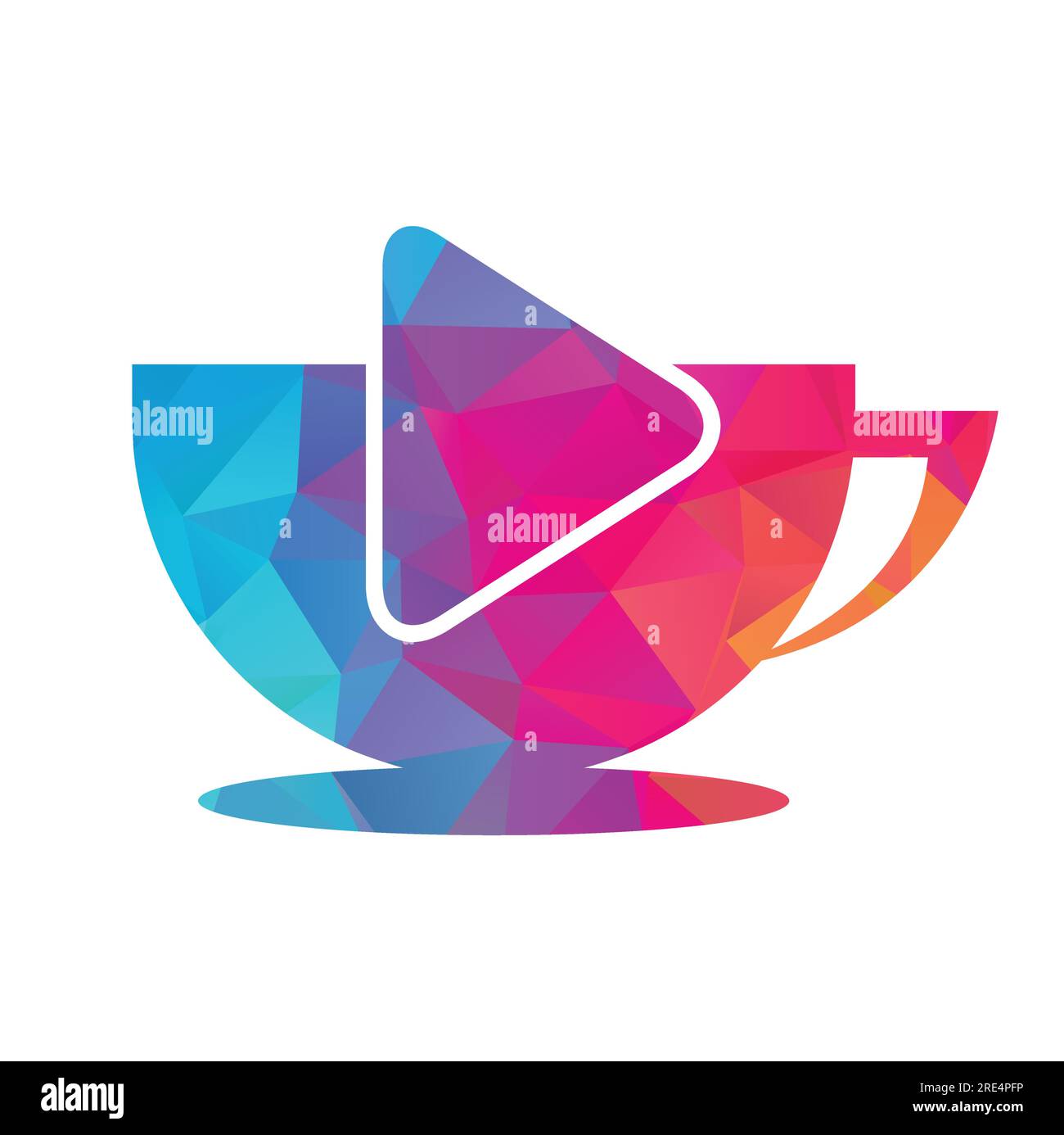 Coffee and play logo design. Coffee logo design with a music play ...