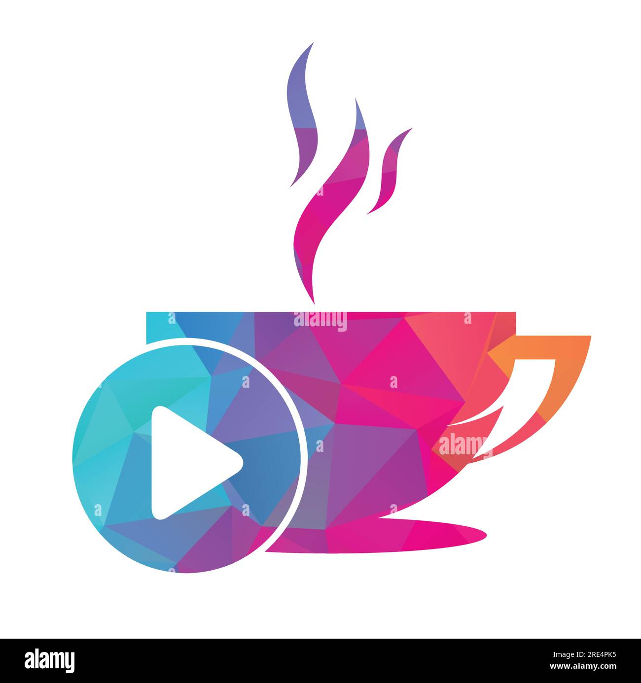 Coffee and play logo design. Coffee logo design with a music play ...