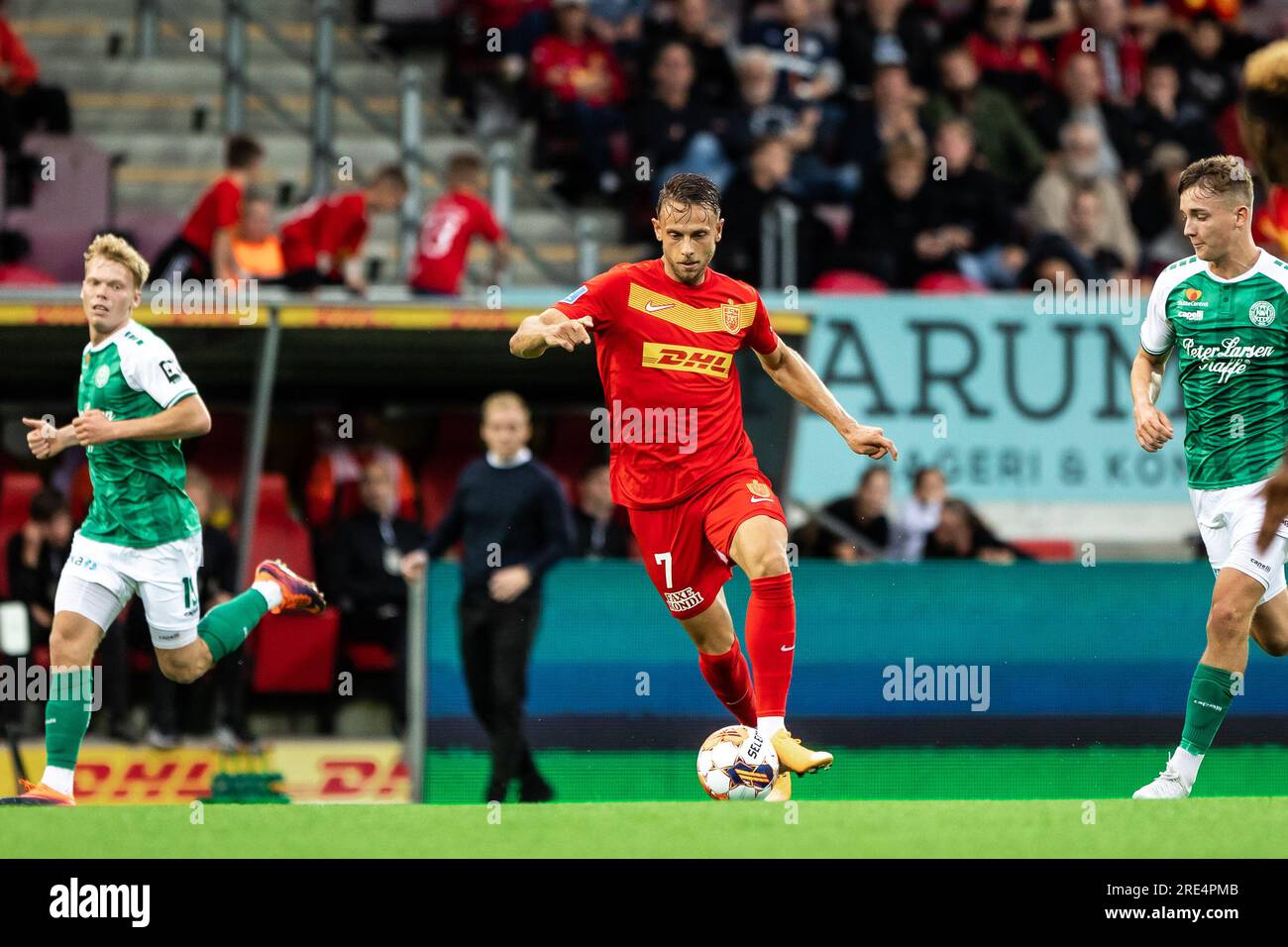 Farum, Denmark. 24th July, 2023. Marcus Ingvartsen (7) of FC ...