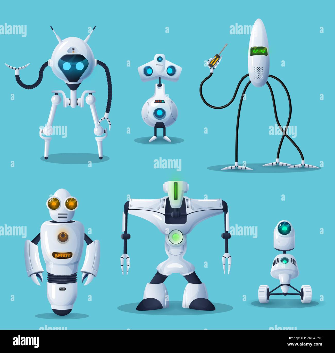 Robot and artificial intelligence bot cartoon characters. Vector ai ... Robot and artificial intelligence bot cartoon characters. Vector ai ...