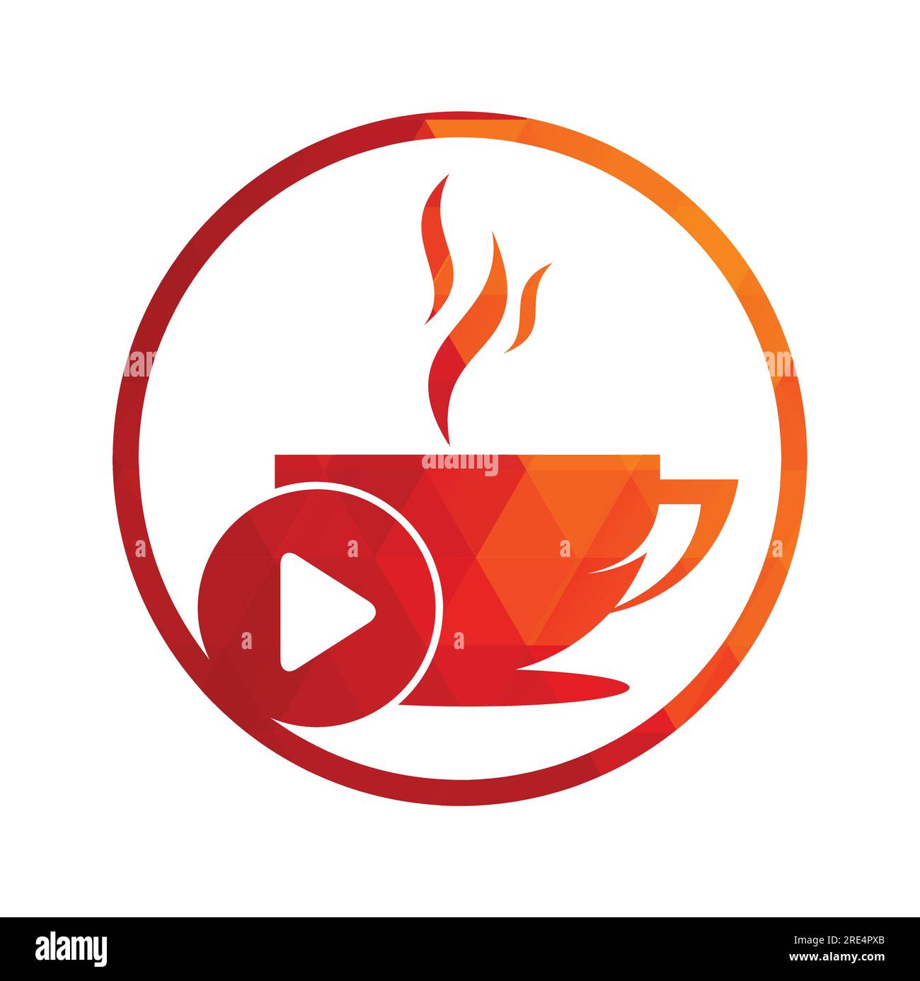 Coffee and play logo design. Coffee logo design with a music play ...