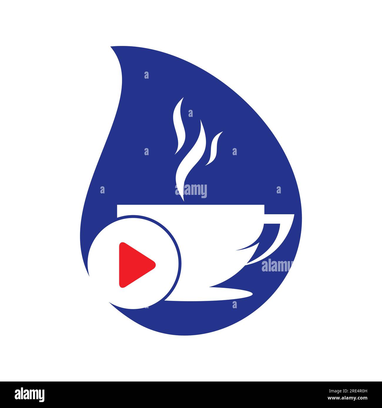 Coffee play logo design. Coffee logo design with a music play button ...