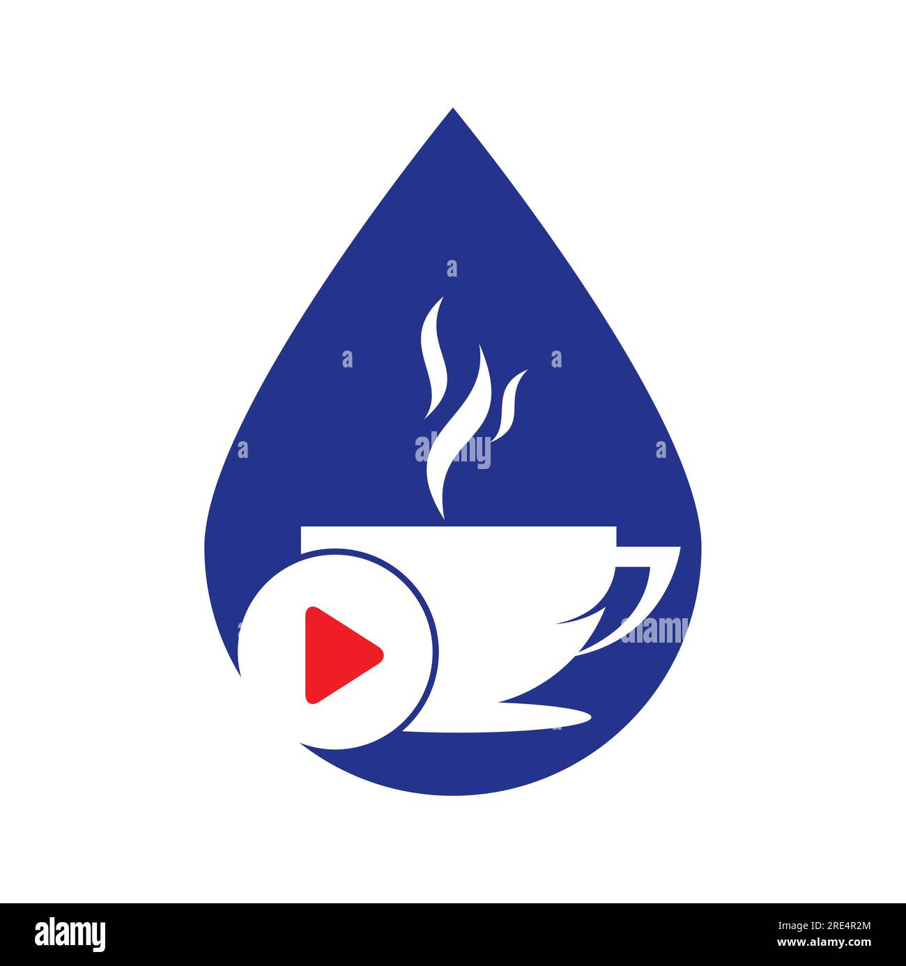 Coffee play logo design. Coffee logo design with a music play button ...