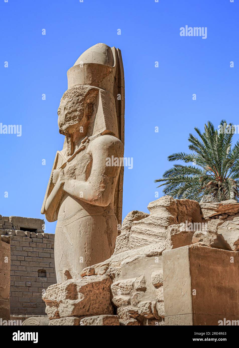 Egypt, Luxor - Karnak Temple, complex of Amun-Re. Statues of Ramses II ...