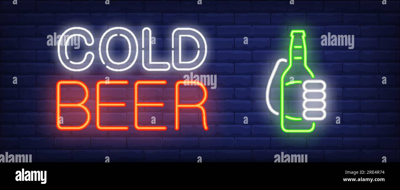 Cold beer neon sign Stock Vector Image & Art - Alamy