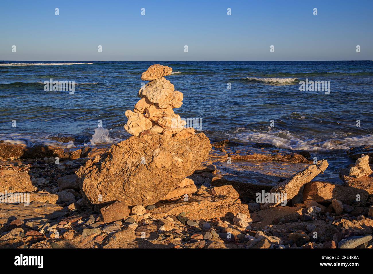 Stone pyramids on the beach of Egypt Stock Photo - Alamy