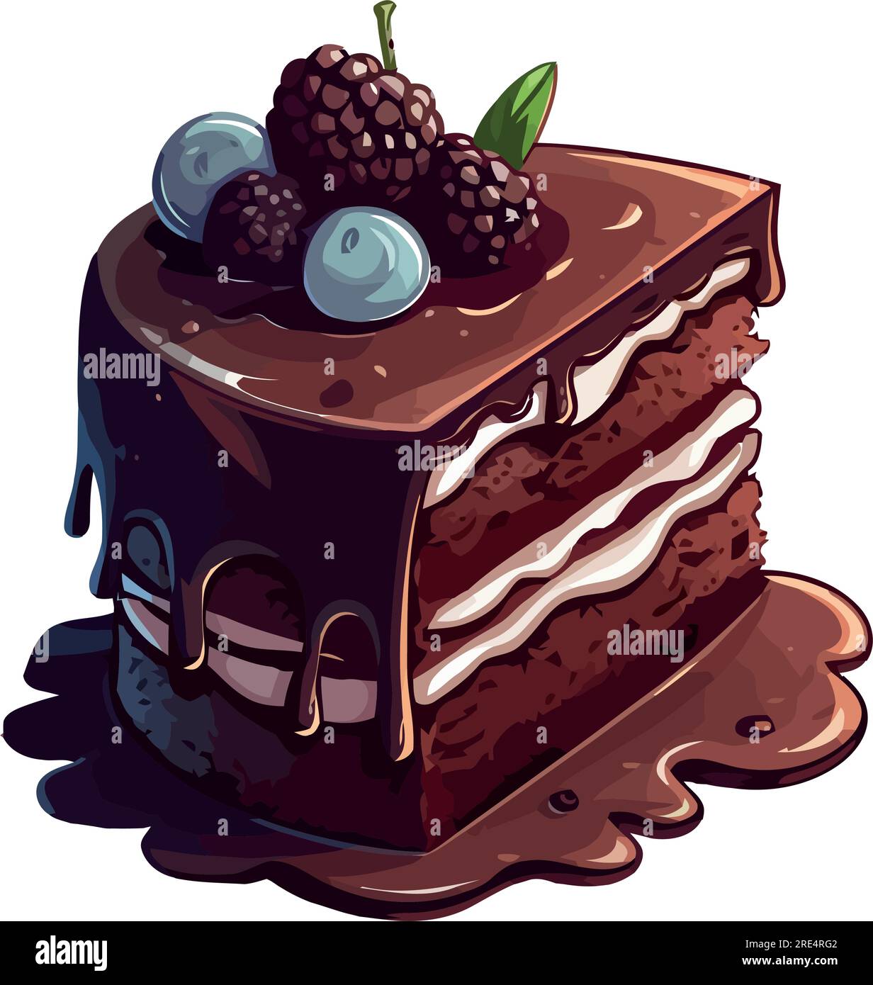 Homemade cake raspberry chocolate Stock Vector Images - Alamy