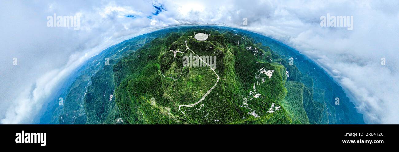 (230725) -- PINGTANG, July 25, 2023 (Xinhua) -- This aerial panoramic ...