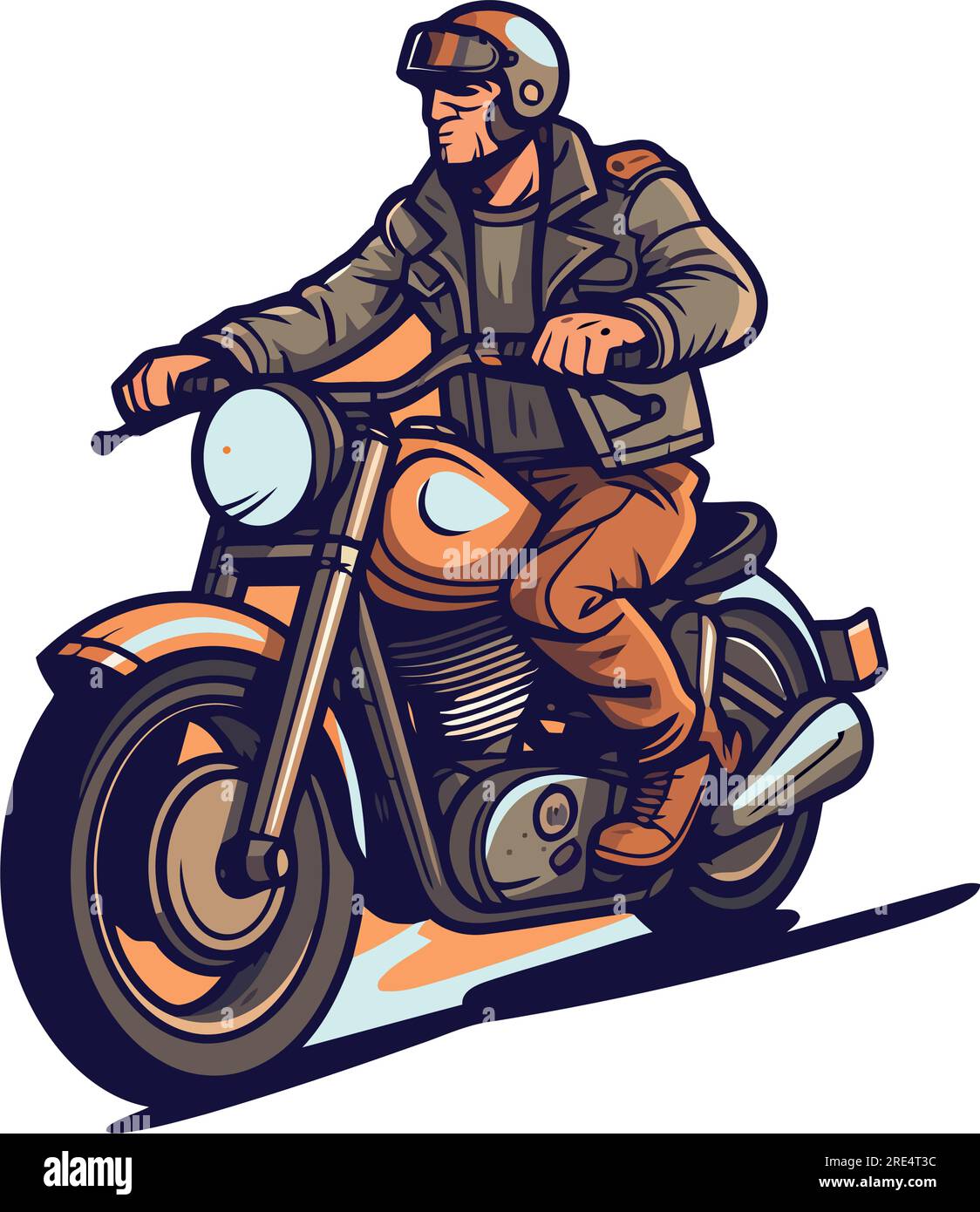 Man riding motorcycle over white Stock Vector Image & Art - Alamy
