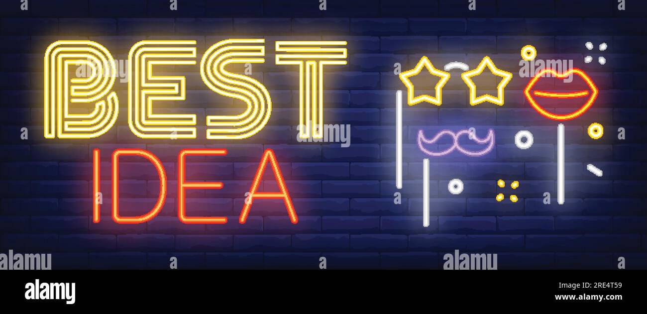 Best idea neon sign Stock Vector Image & Art - Alamy