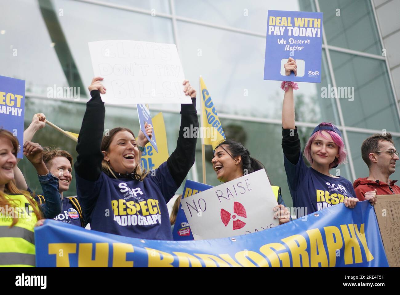 Members of the society of radiographers (sor) on the picket line ...