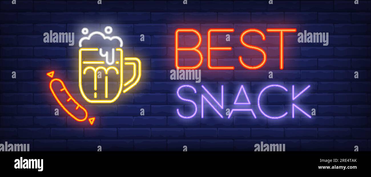 Best snack neon sign Stock Vector Image & Art - Alamy