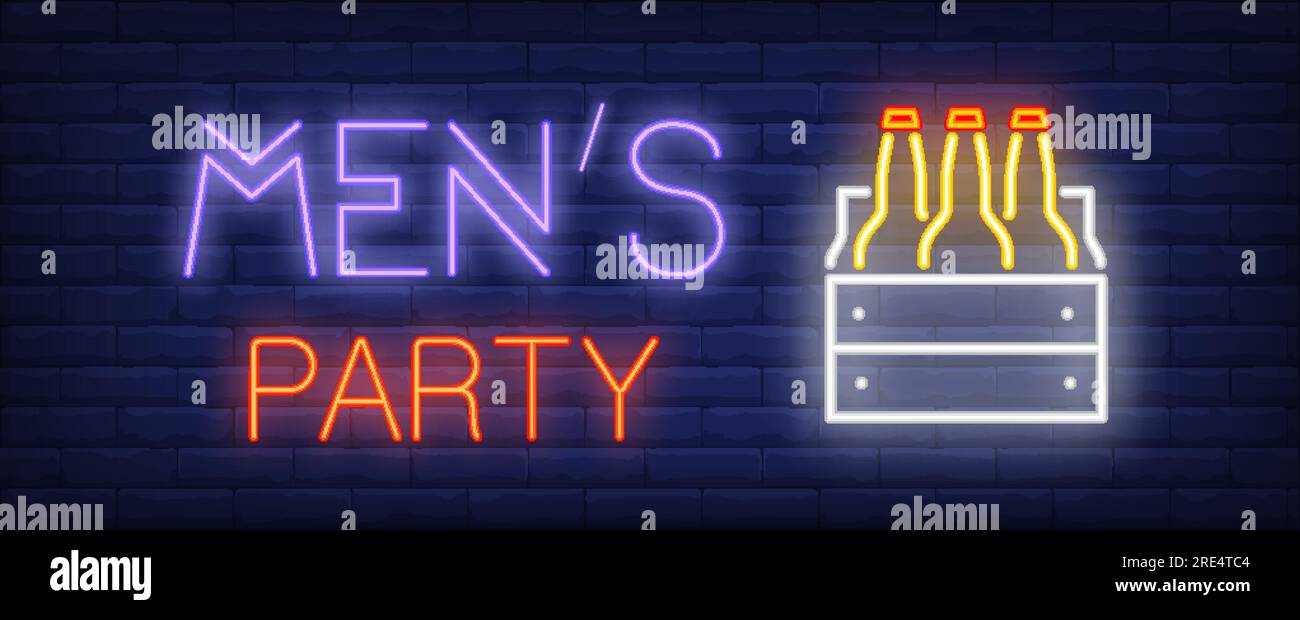 Mens party neon sign Stock Vector Image & Art - Alamy