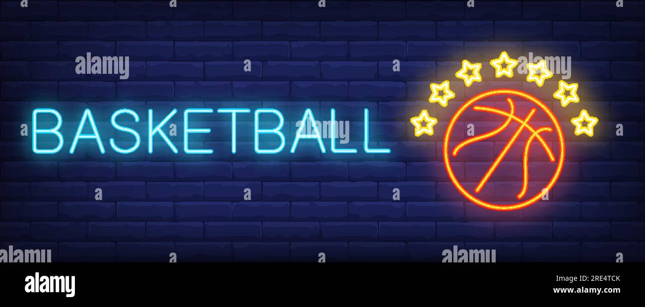 Basketball realistic neon sign hi-res stock photography and images - Alamy