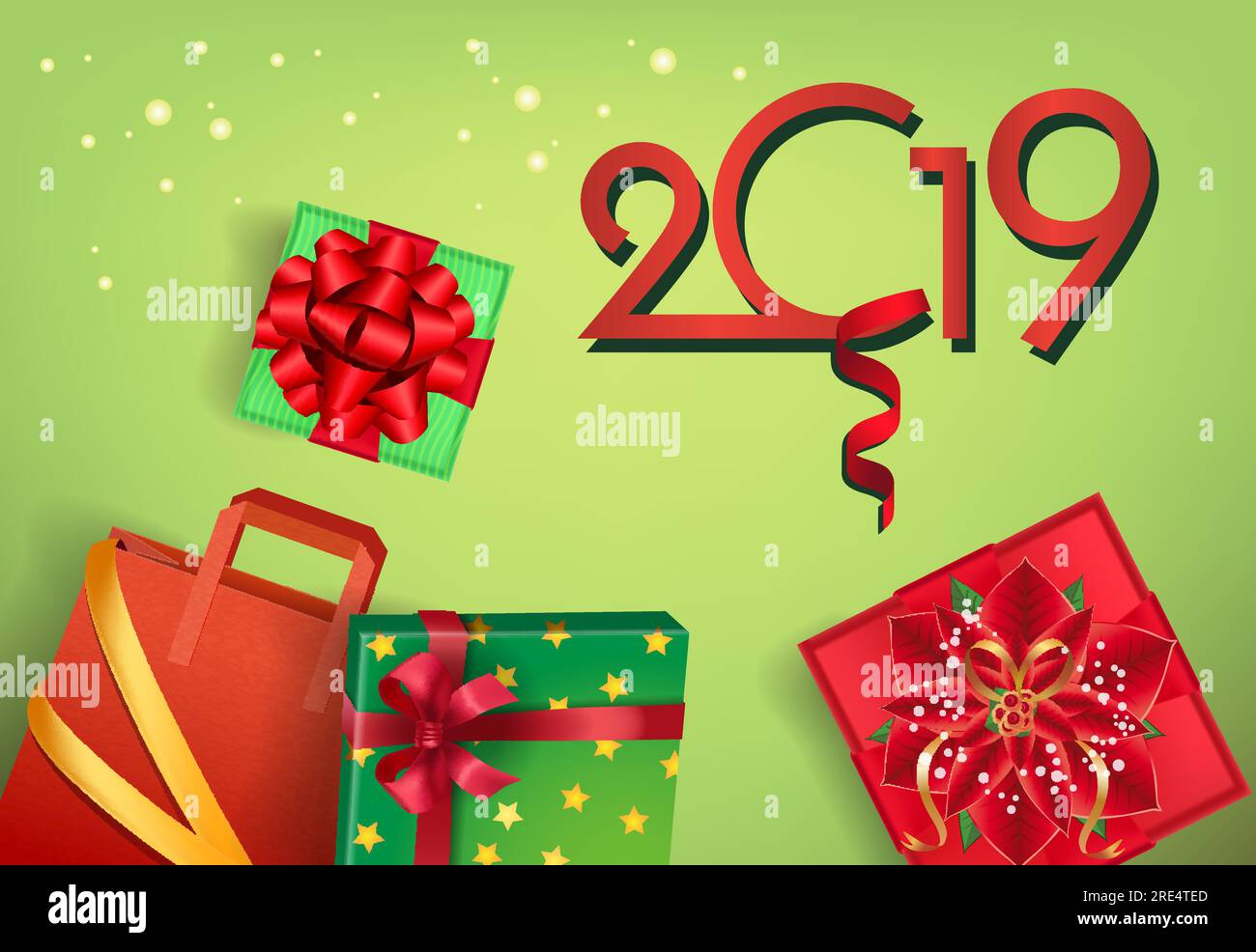 Twenty Nineteen flyer design. Shopping bag Stock Vector Image & Art - Alamy