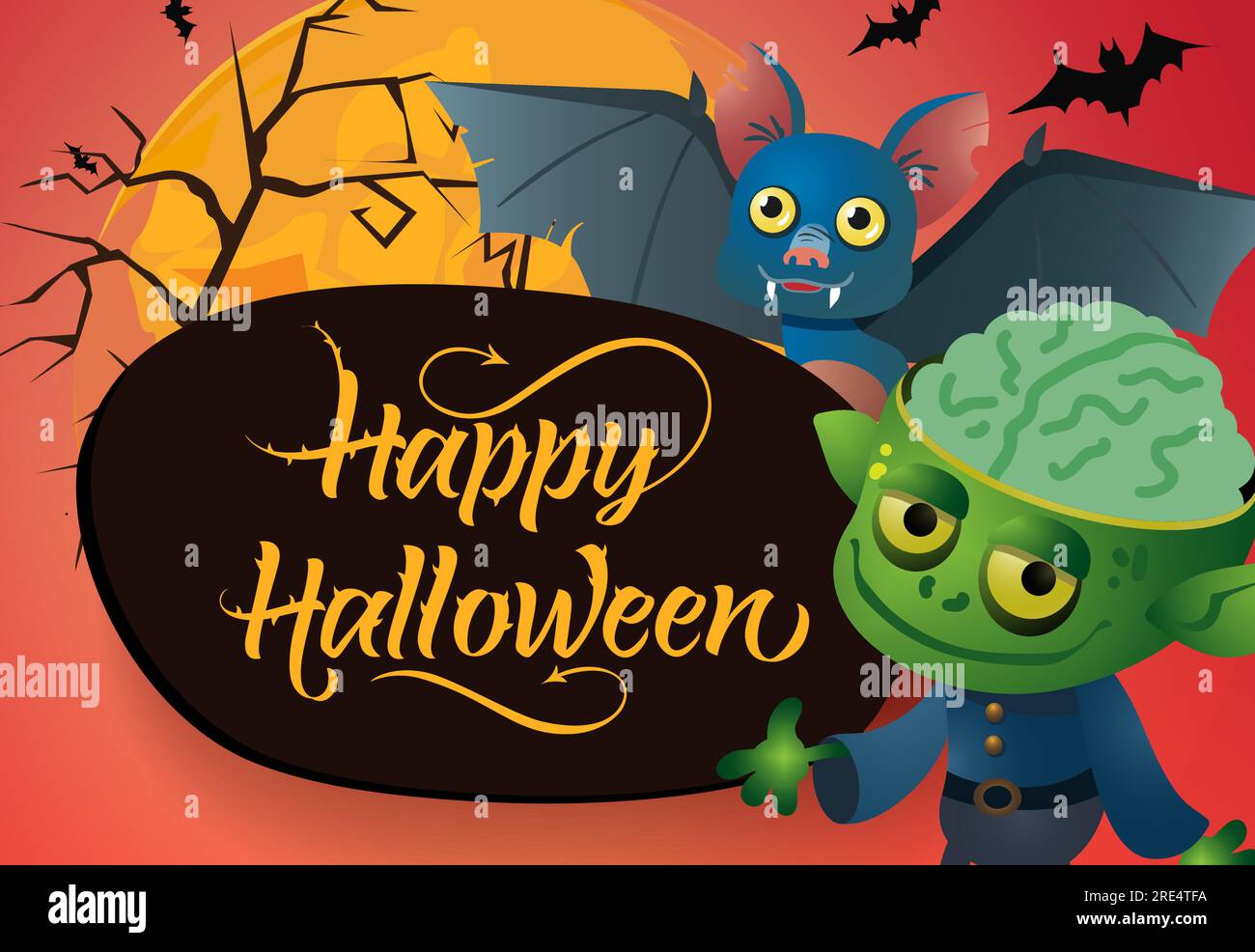 Happy Halloween orange banner design Stock Vector Image & Art - Alamy