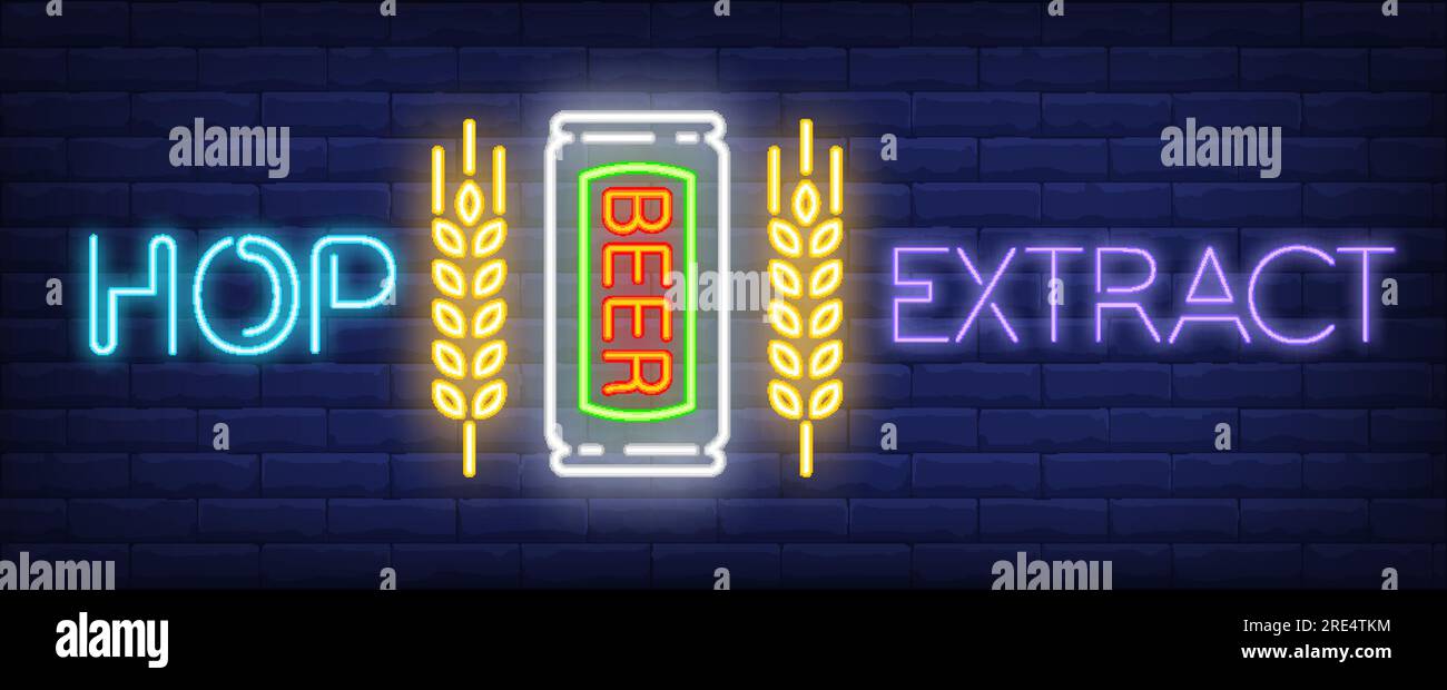 Hop beer extract neon sign Stock Vector Image & Art - Alamy