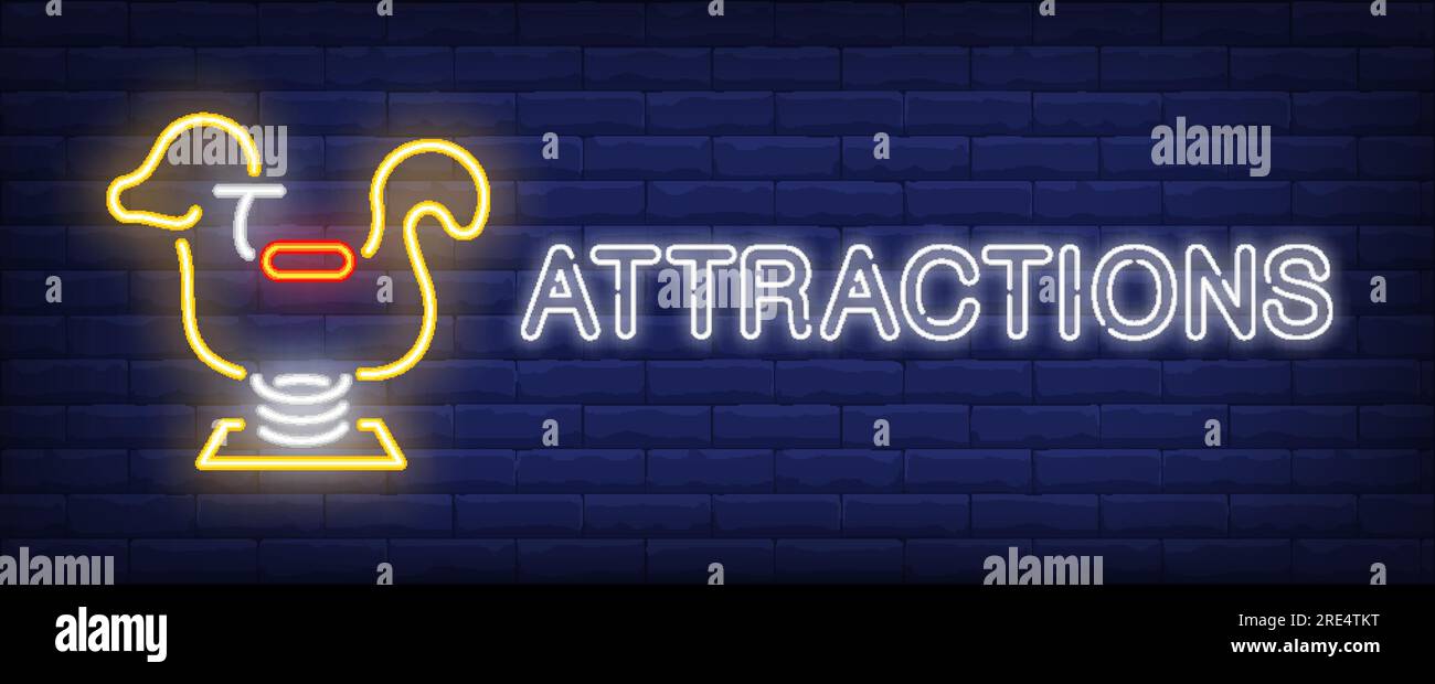 Attractions neon sign Stock Vector Image & Art - Alamy