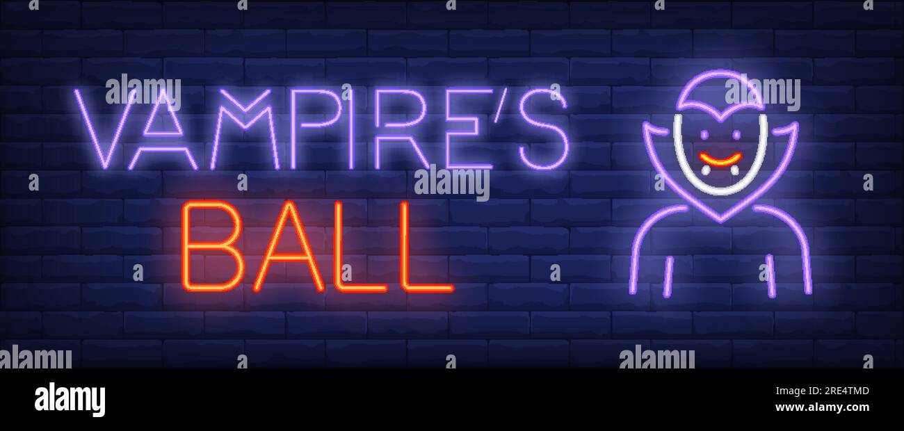 Vampire ball neon text with Dracula Stock Vector Image & Art - Alamy