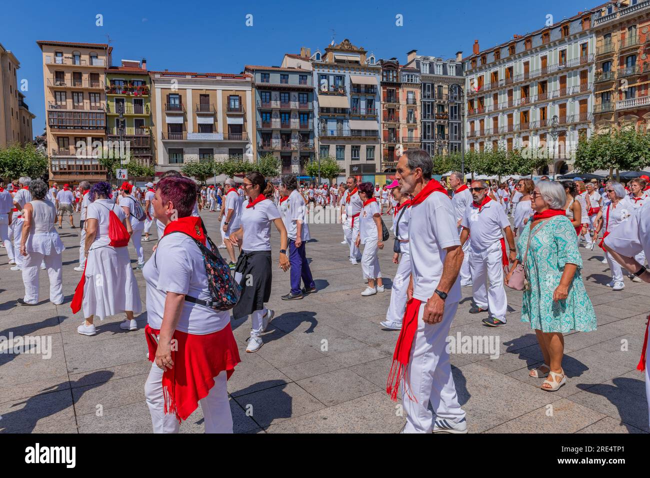 Pamplona, Spain: 09 July 2023: People celebrate San Fermin festival in ...