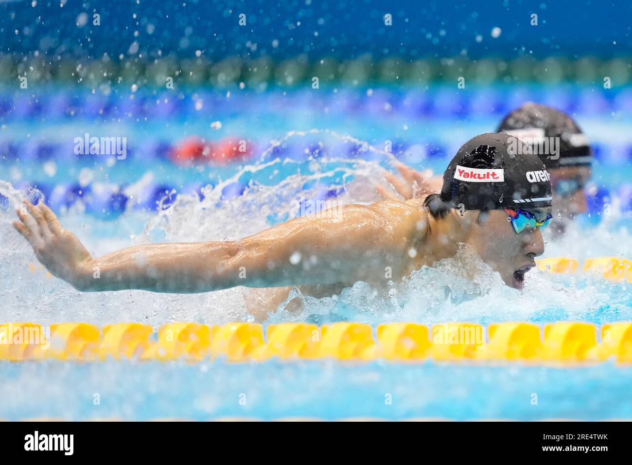 Tomoru Honda of Japan competes in the Men 200m butterfly semifinals at ...