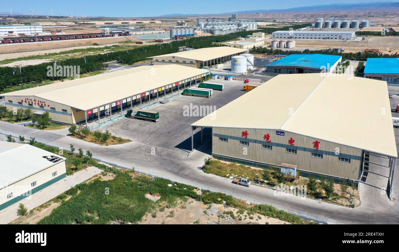 (230725) -- ALATAW PASS, July 25, 2023 (Xinhua) -- This aerial photo ...