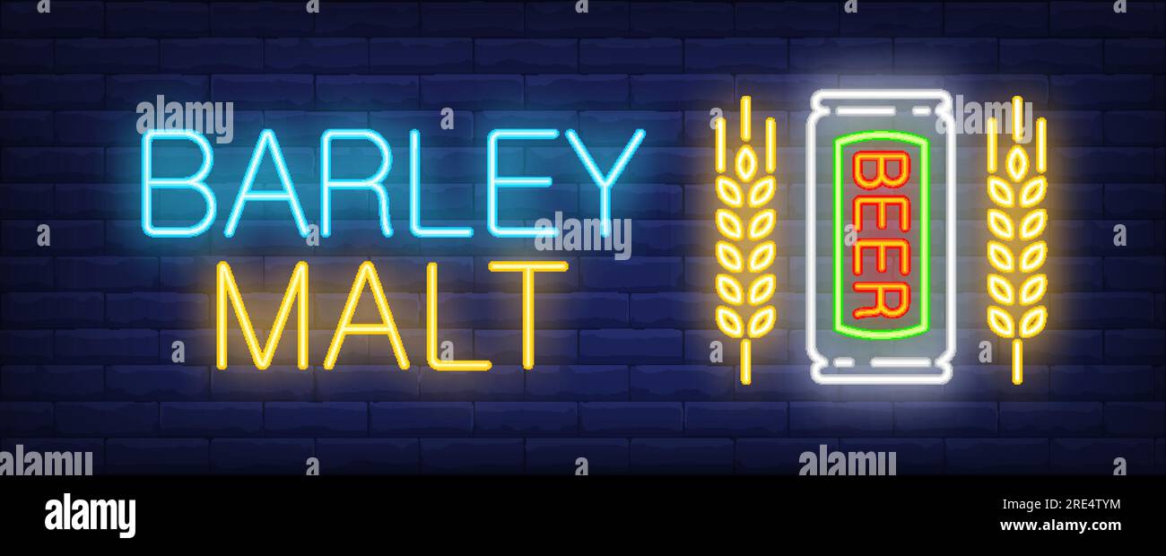 Barley malt beer neon sign Stock Vector Image & Art - Alamy
