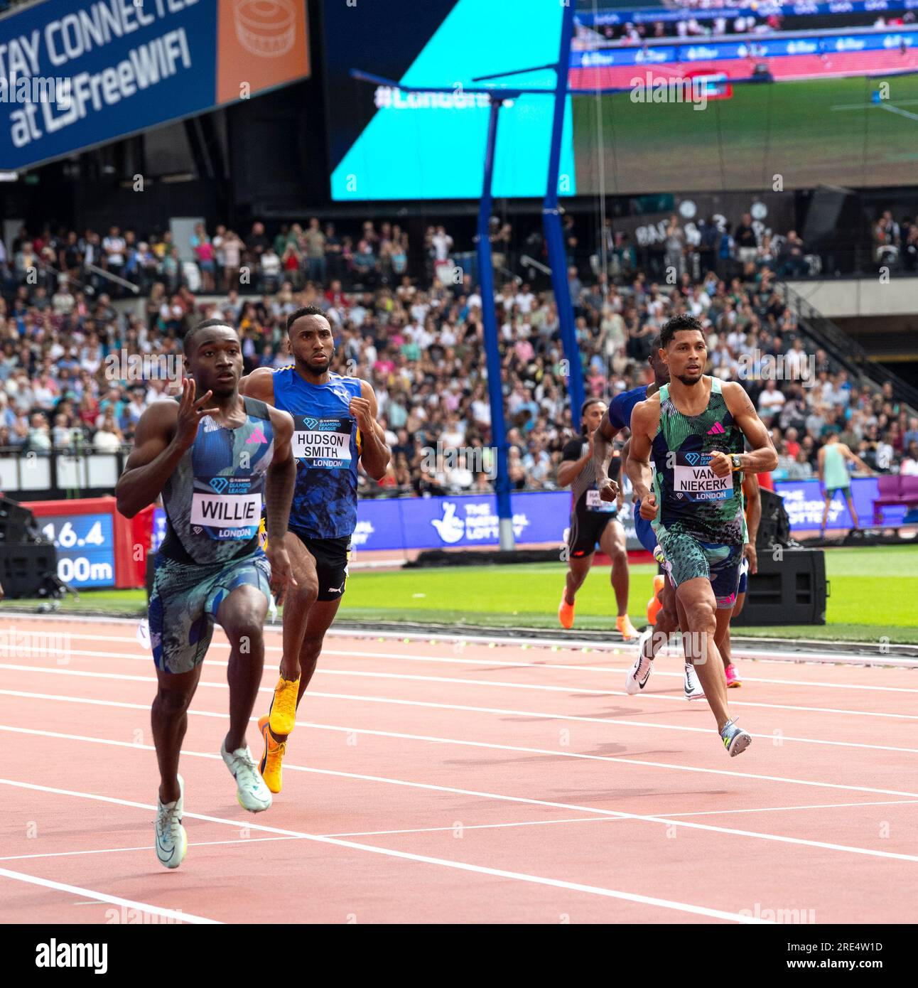 Ryan Willie of the USA, Matthew Hudson-Smith of GB & NI and Wayde Van ...
