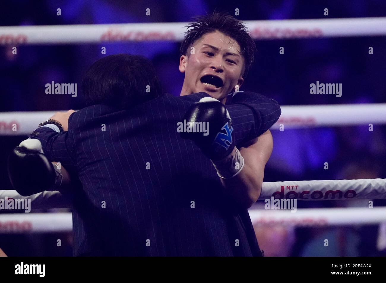 Naoya Inoue of Japan celebrates after beating Stephen Fulton of the U.S ...