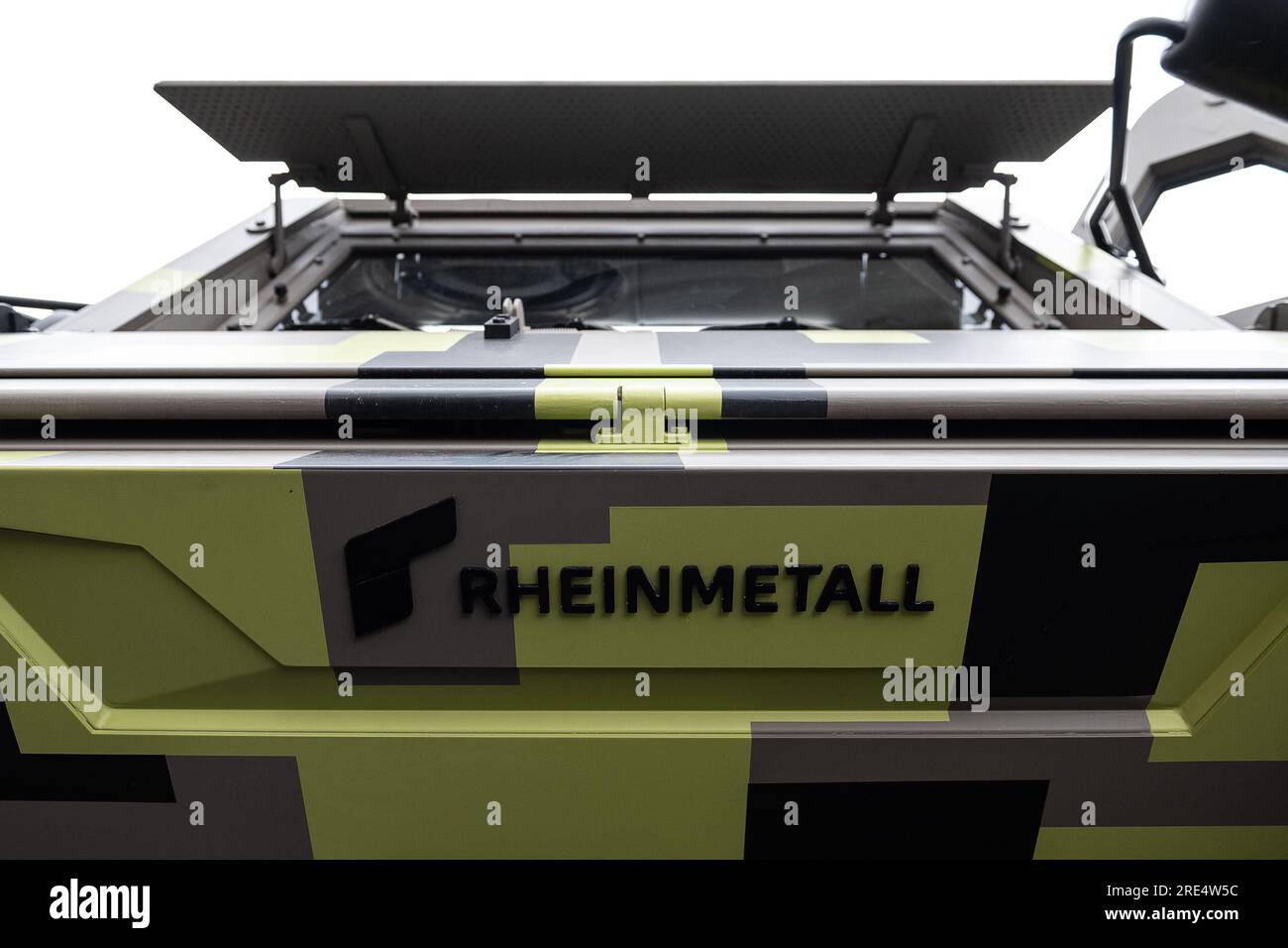 Kassel, Germany. 25th July, 2023. The lettering "Rheinmetall" can be ...