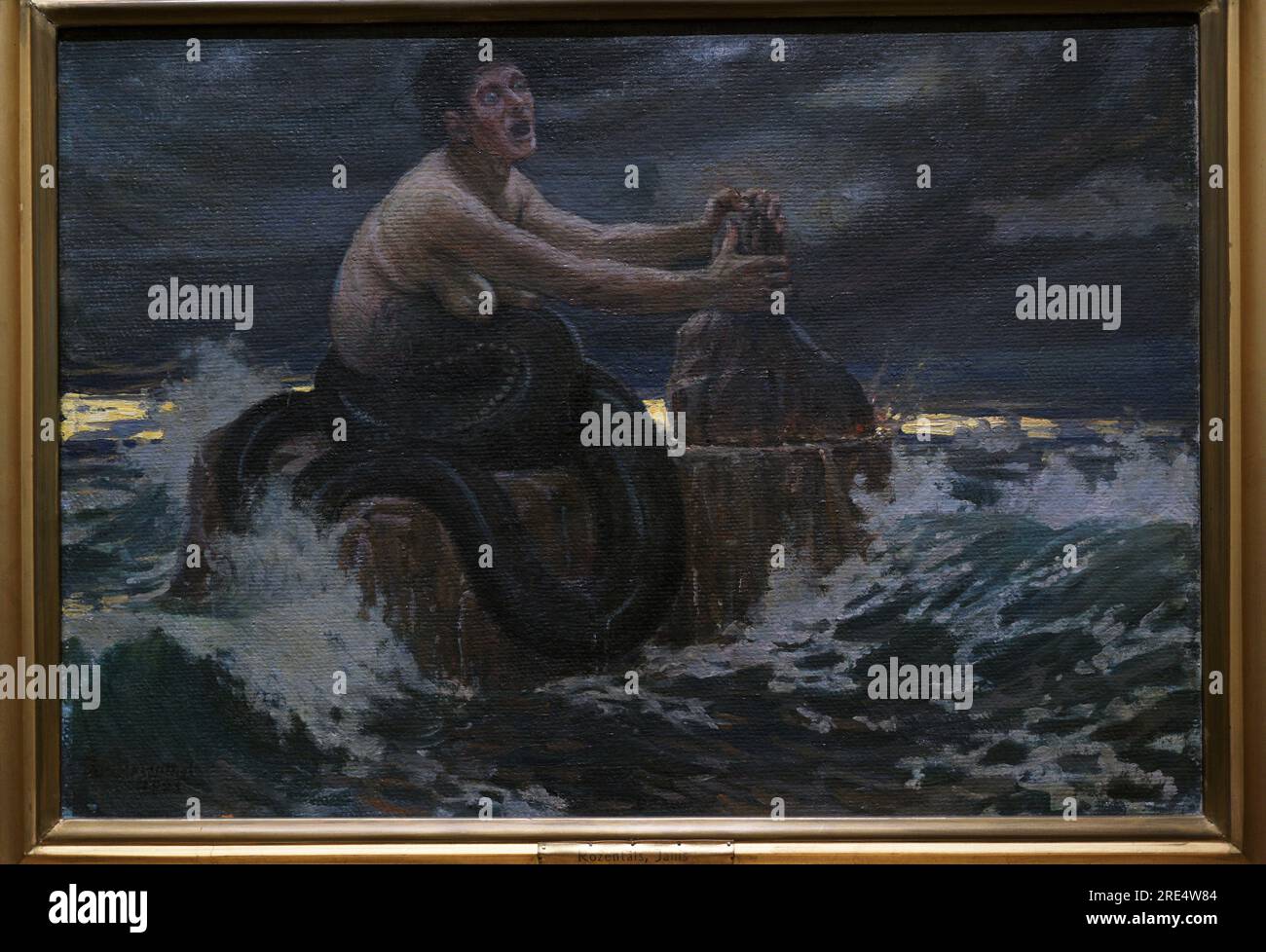 Janis Rozentals (1866-1916). Latvian painter. Black Serpent Grinding ...