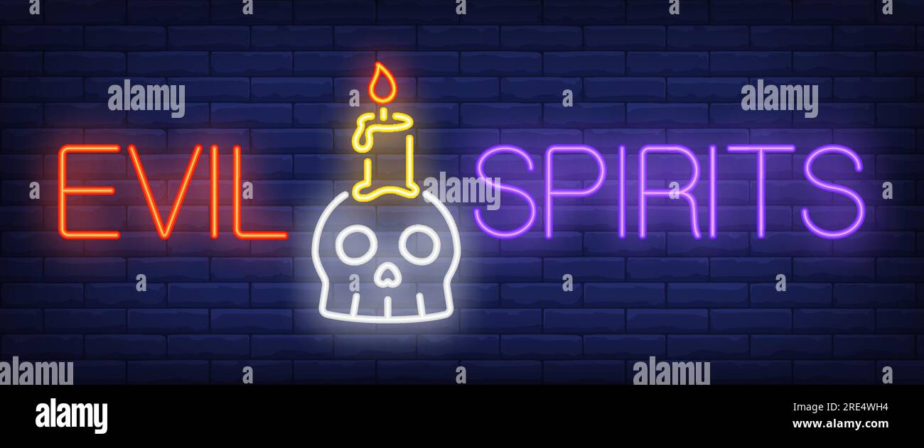 Evil spirits neon sign Stock Vector Image & Art - Alamy