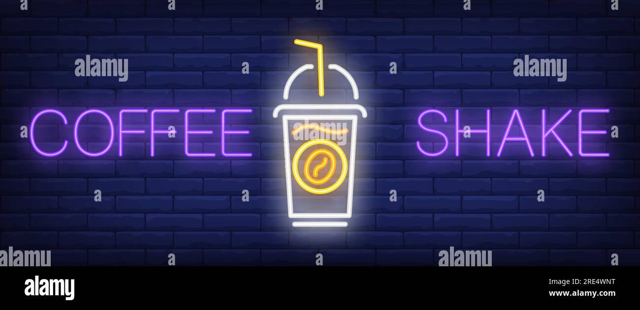 Coffee shake neon sign Stock Vector Image & Art - Alamy