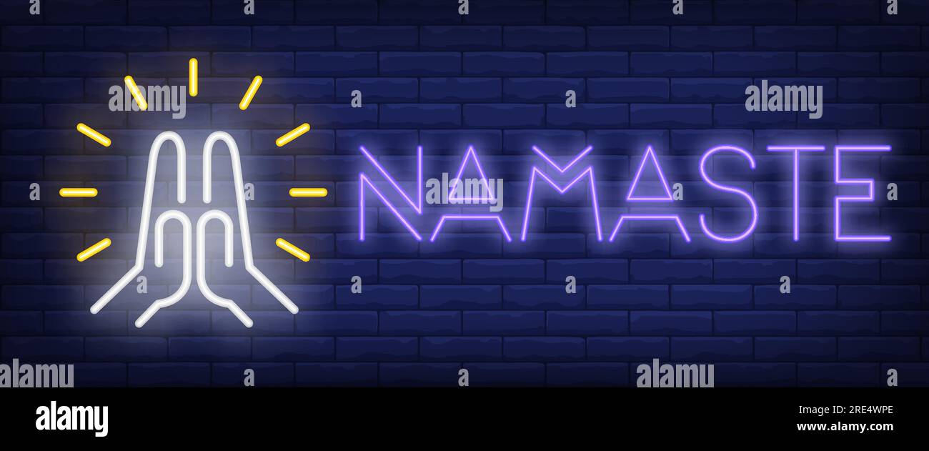 Namaste neon sign Stock Vector Image & Art - Alamy