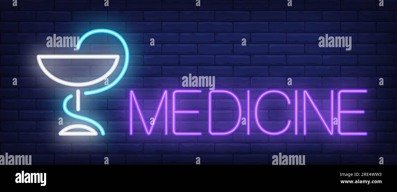 Medicine neon sign Stock Vector Image & Art - Alamy