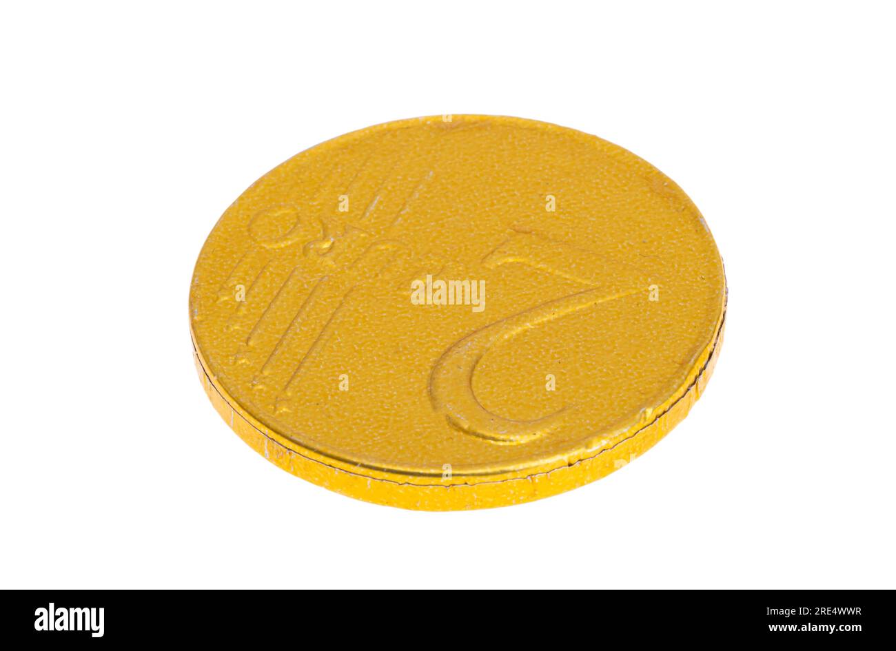 golden euro coins isolated on white background Stock Photo - Alamy