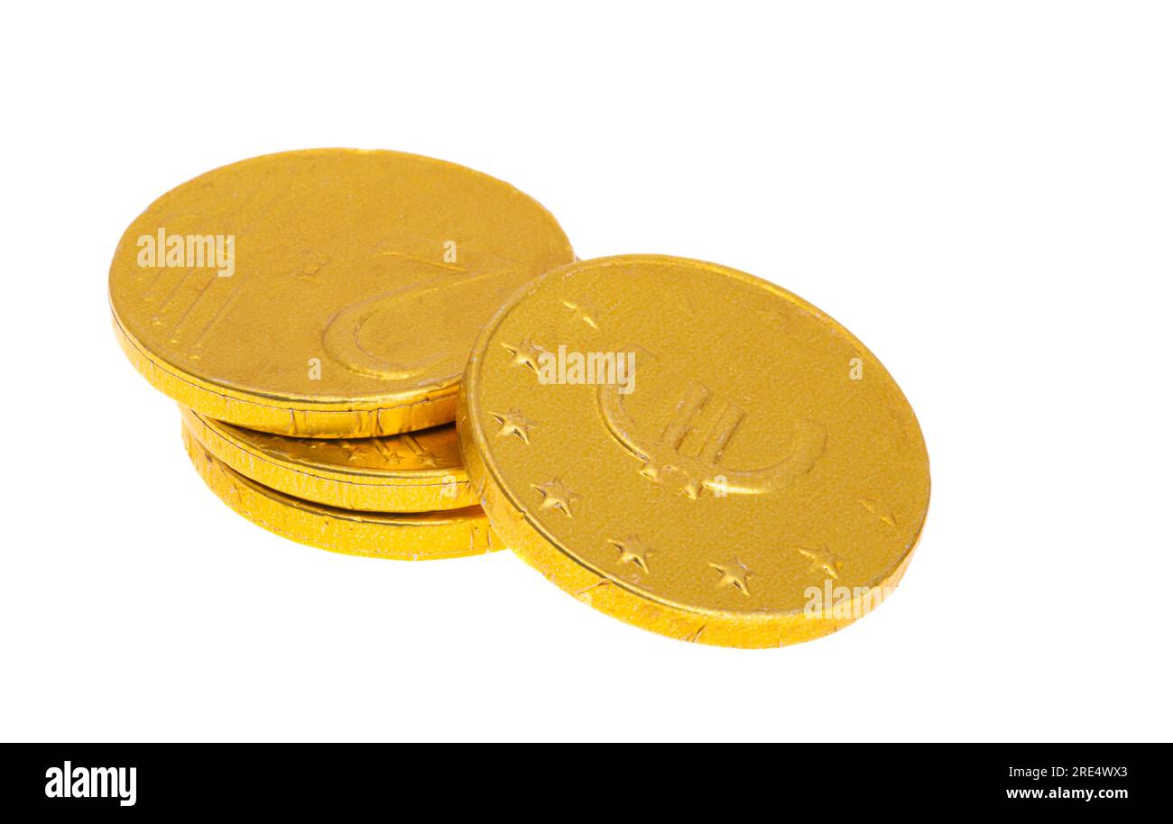 Stack chocolate euro coins hi-res stock photography and images - Alamy