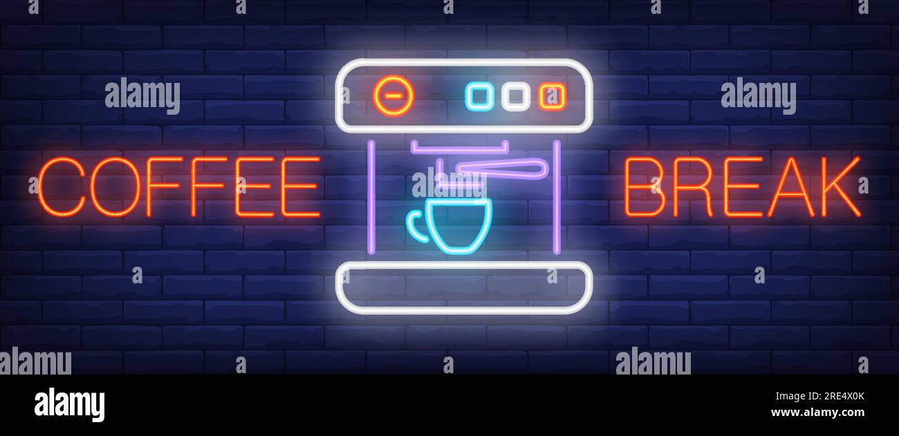 Coffee break neon sign Stock Vector Image & Art - Alamy
