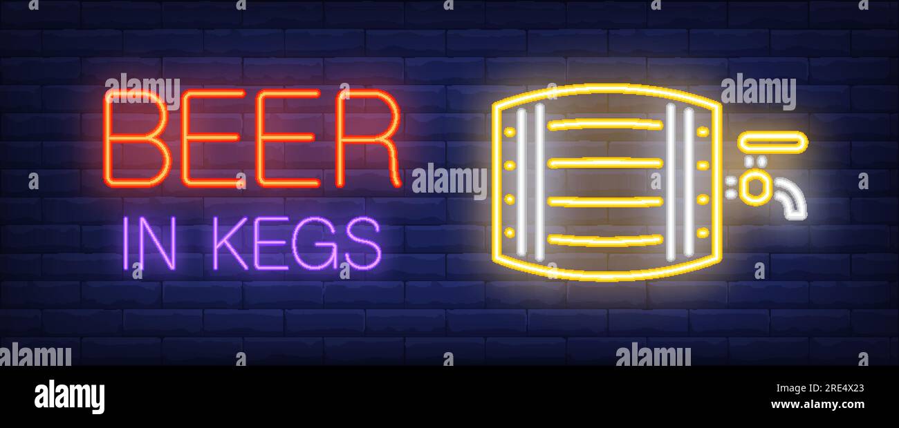 Beer in kegs neon sign Stock Vector Image & Art - Alamy