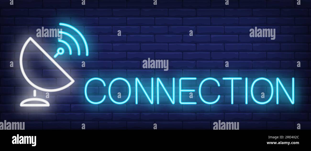 Connection neon sign Stock Vector Image & Art - Alamy