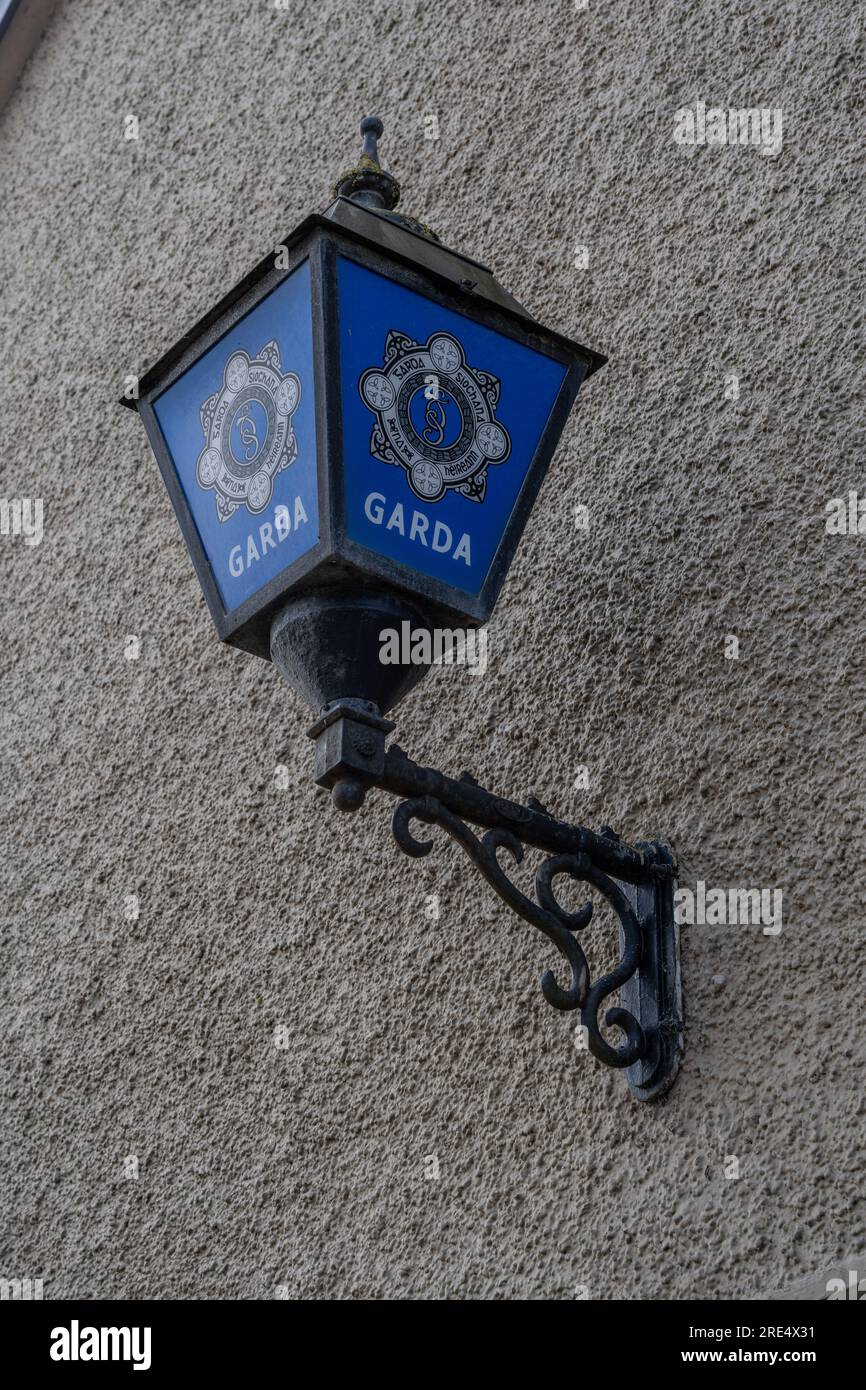 Garda Sign outside Nobber Garda Station Stock Photo - Alamy