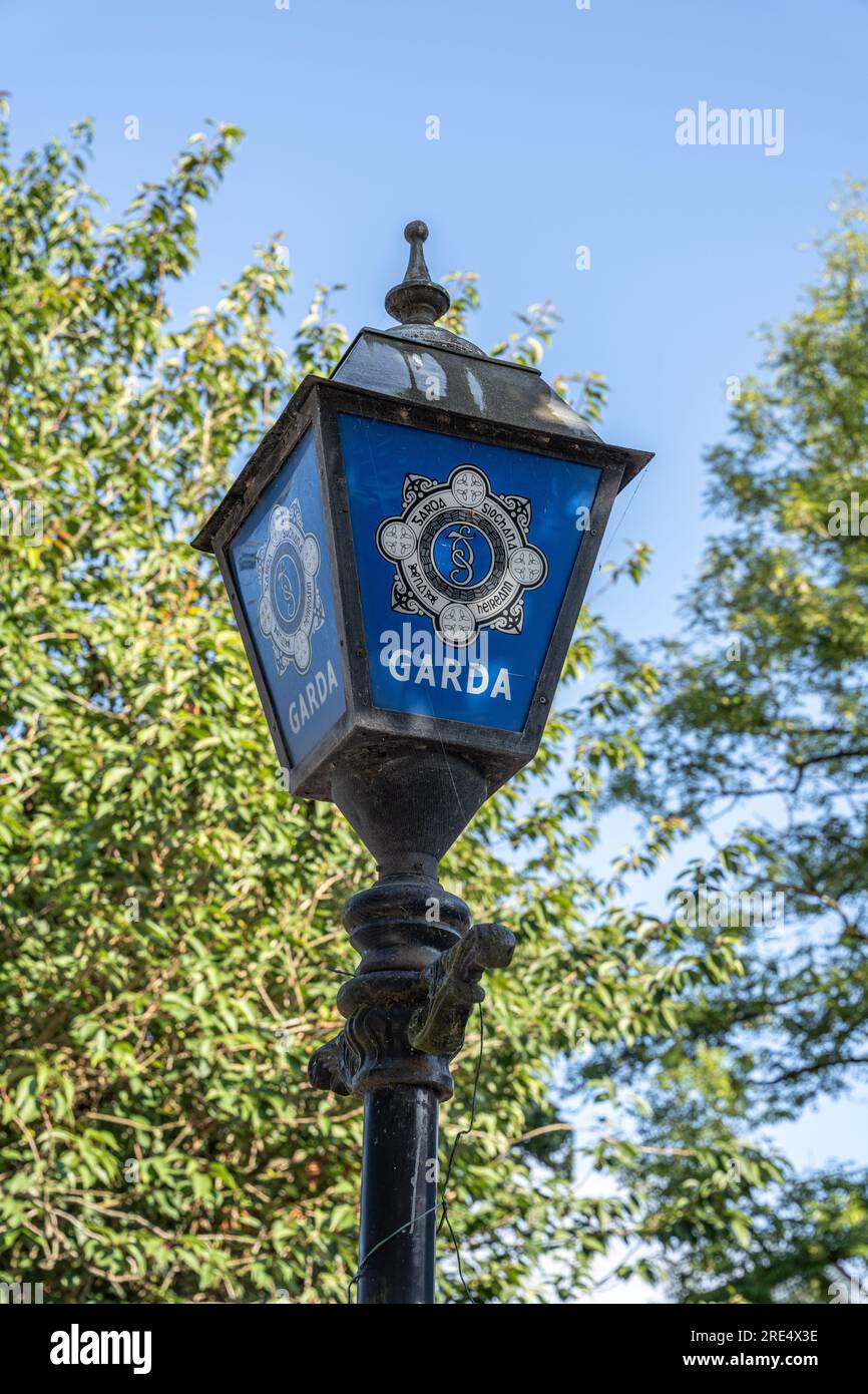 garda Sign outside rural station Stock Photo - Alamy