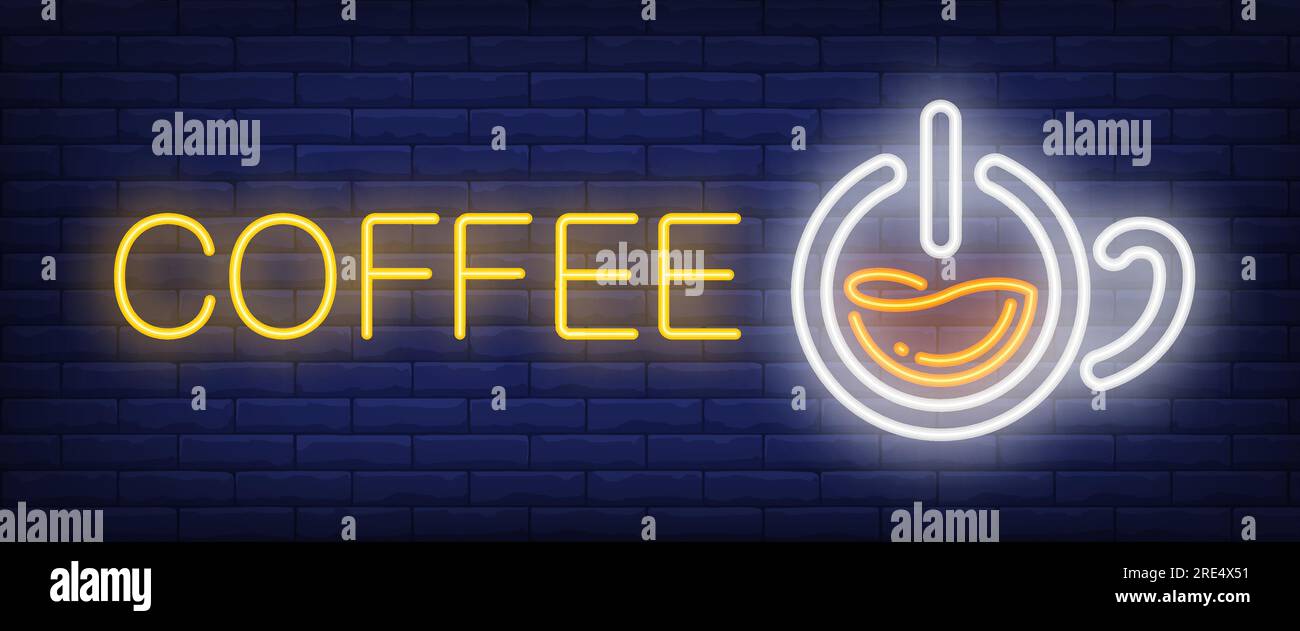 Coffee neon sign Stock Vector Image & Art - Alamy