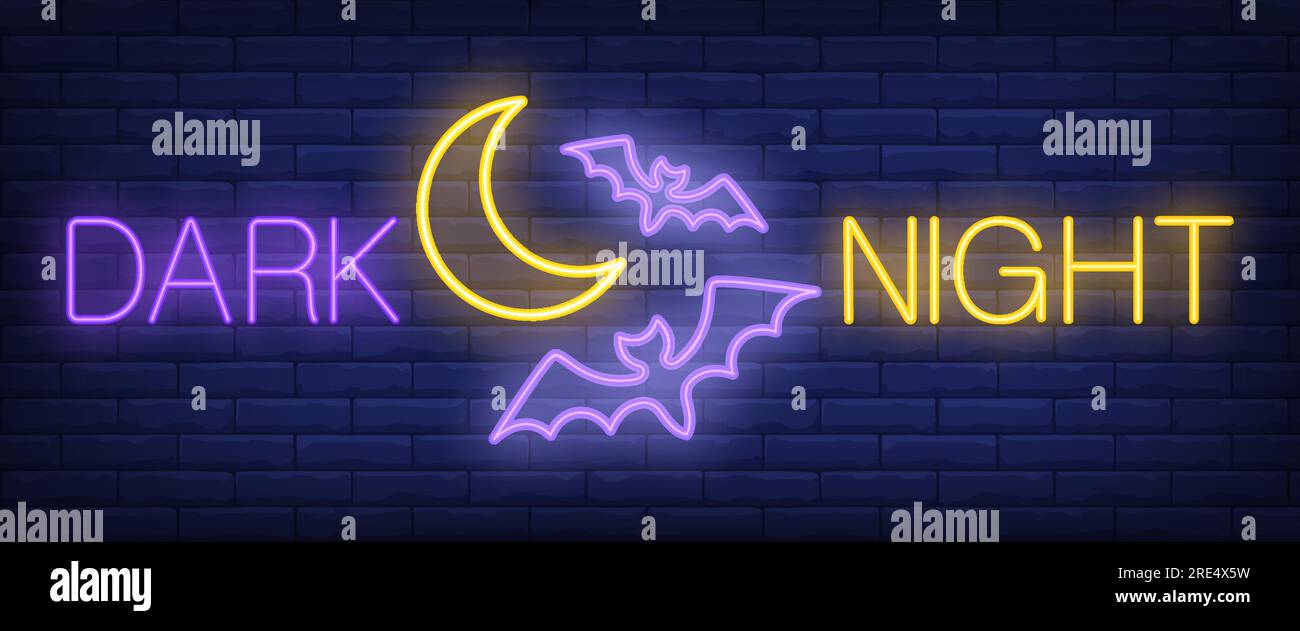 Dark Night neon sign Stock Vector Image & Art - Alamy