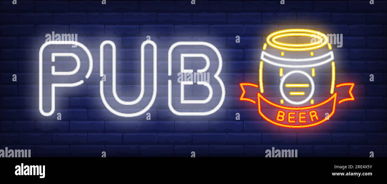Beer pub neon sign Stock Vector Image & Art - Alamy